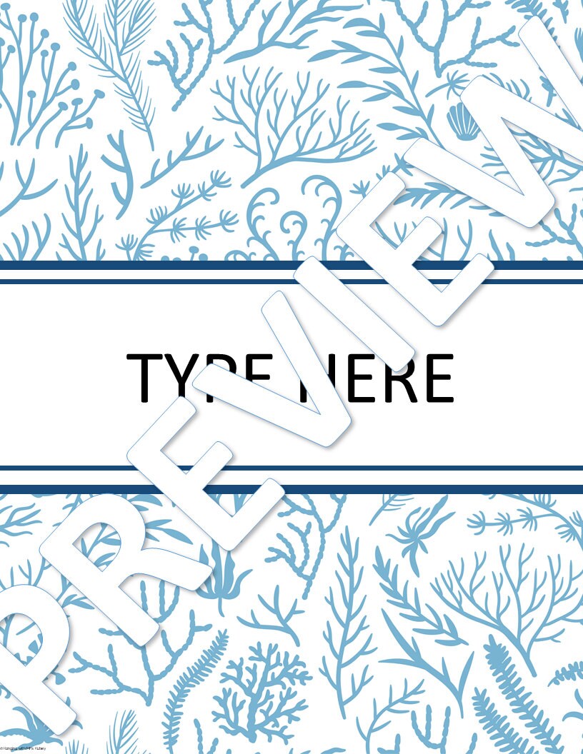 Ocean Binder Covers and Spine Labels: Editable Classroom Decor - Etsy