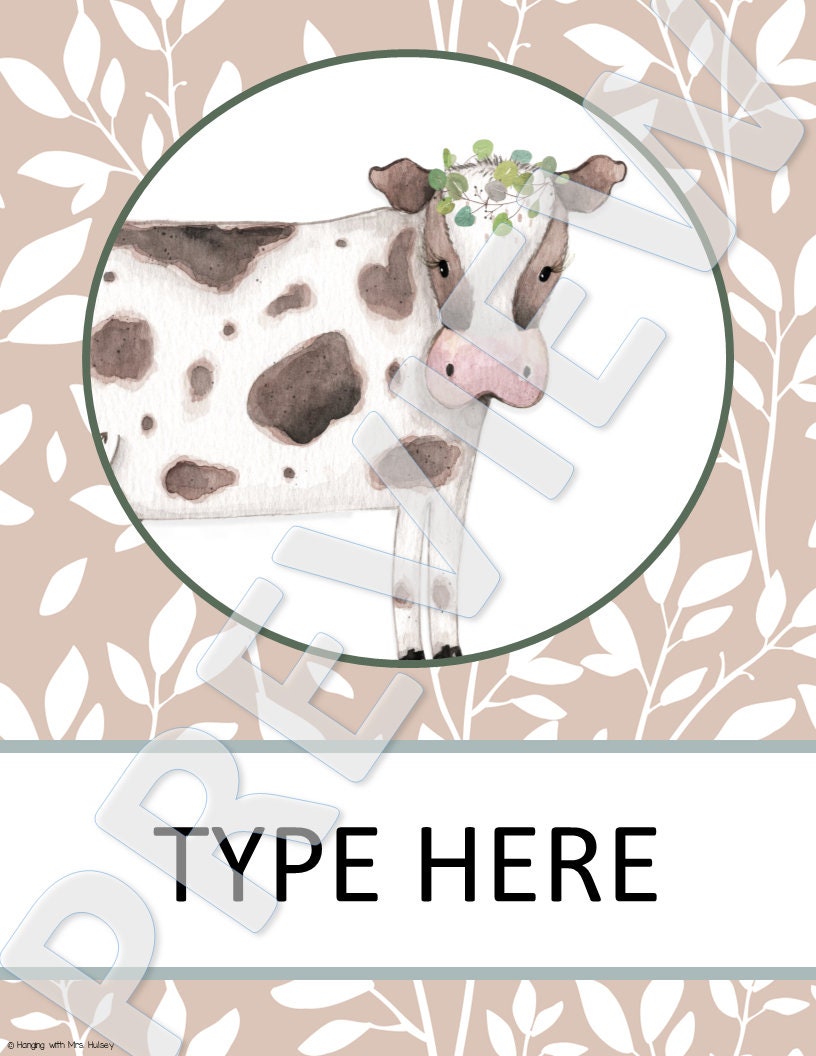 Farmhouse Binder Covers: Editable Classroom Decor (PDF) - Etsy