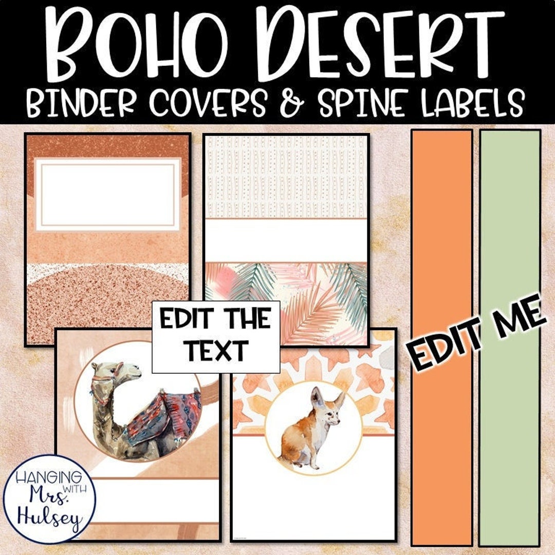Boho Desert Binder Covers and Spine Labels - Etsy