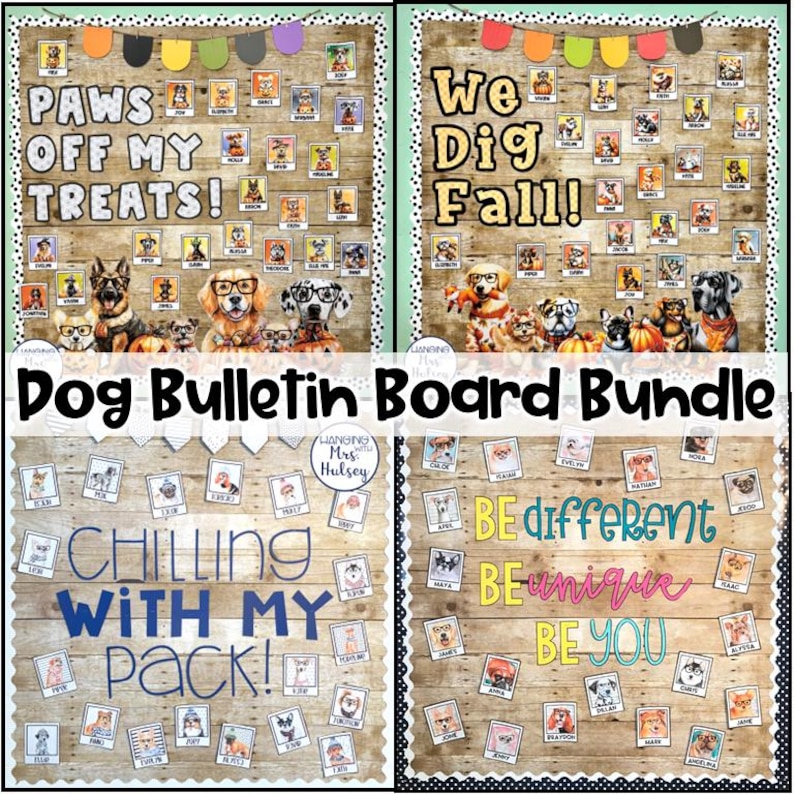 Dog Bulletin Board Bundle: Holiday Classroom Decor (PDF Download) - Etsy