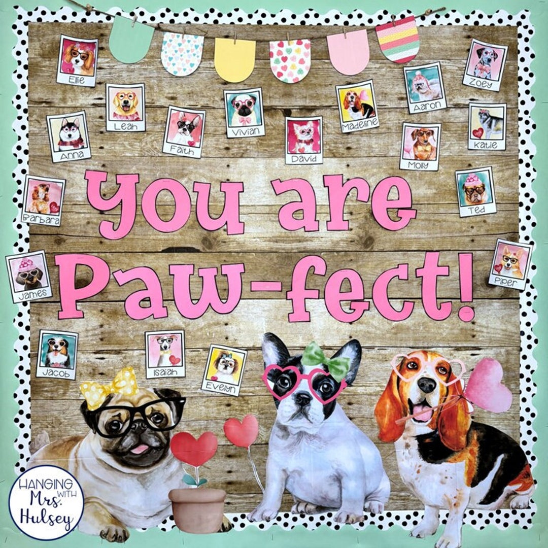 Valentine's Day Bulletin Board - Hipster Dog - Etsy