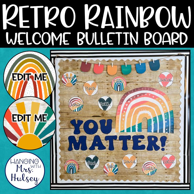Retro Rainbow Bulletin Board: 70s Classroom Decor (digital Download) - Etsy