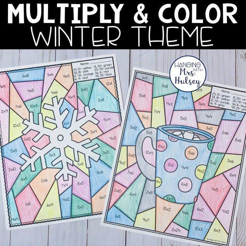 Winter Multiplication Color by Number: 3rd Grade Math (PDF) - Etsy