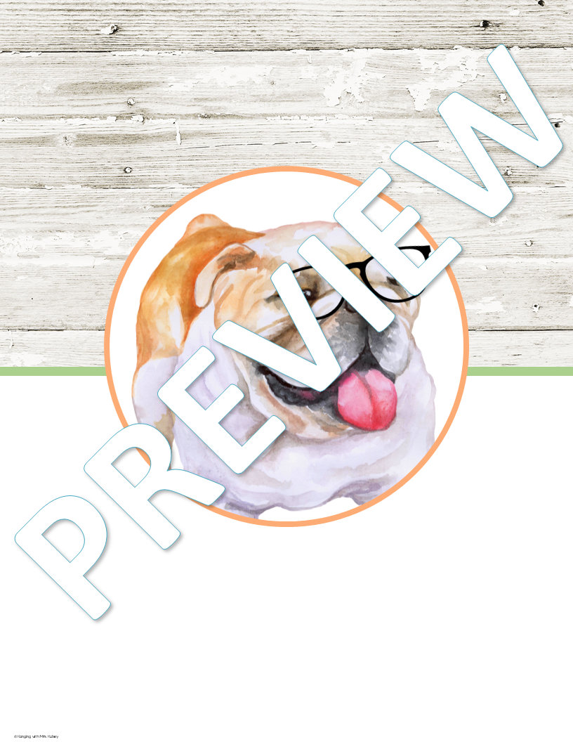 Hipster Dogs Binder Covers: Watercolor Dog Classroom Decor (editable ...