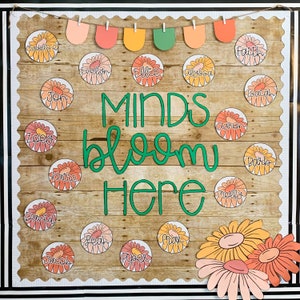 Retro Daisy Classroom Bulletin Board Decor (powerpoint) - Etsy