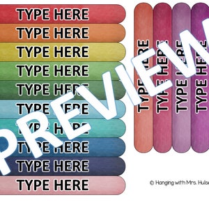 Popsicle Stick Templates (editable) - Name Stick Templates - Classroom ...