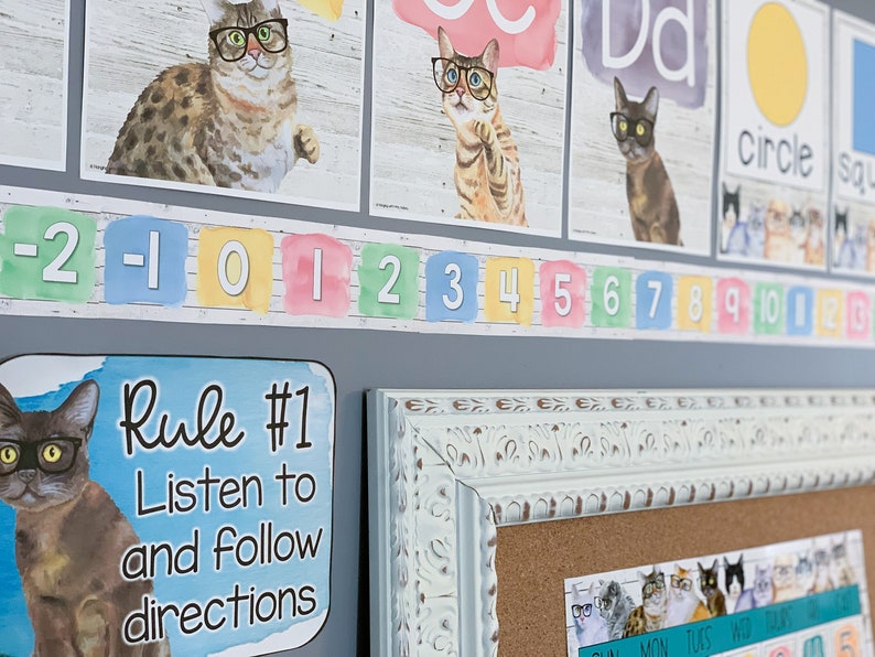 Hipster Cat Classroom Decor Bundle - Etsy