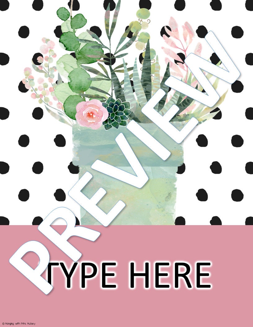 Plant Decor Binder Covers and Spine Labels - Etsy