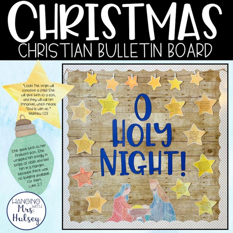 Christmas Nativity Bulletin Board Kit: Bible Verses (digital Download ...