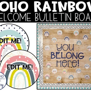 Boho Rainbow Welcome Back to School Bulletin Board - Etsy