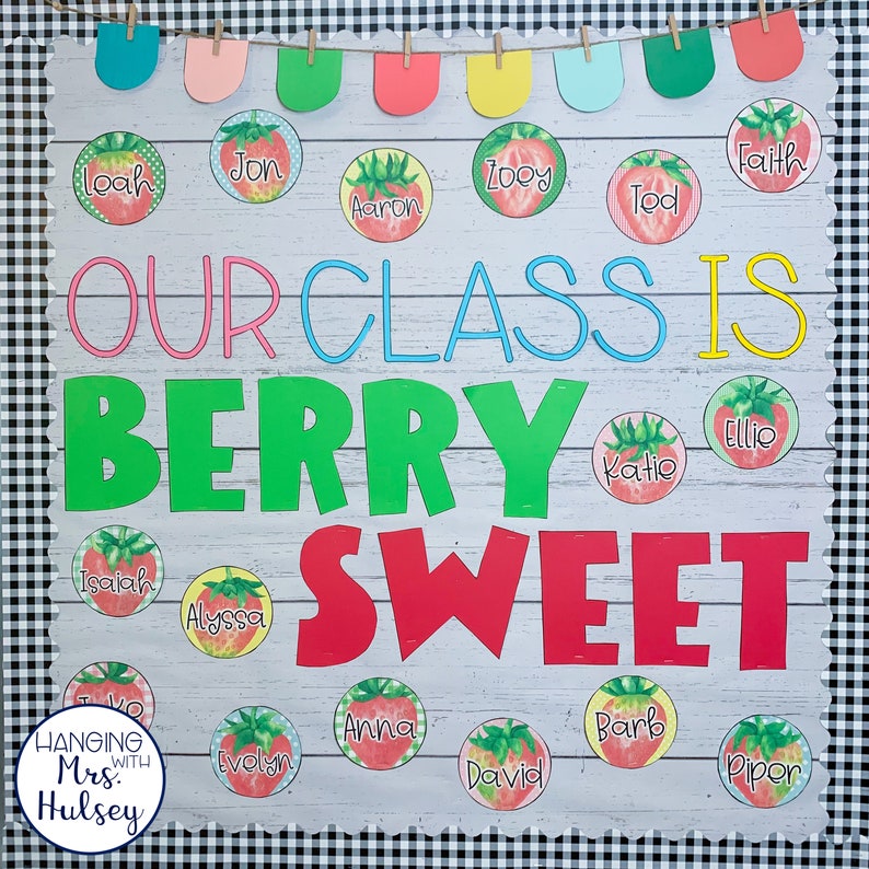 Strawberry Classroom Bulletin Board: Welcome Back Decor (digital ...