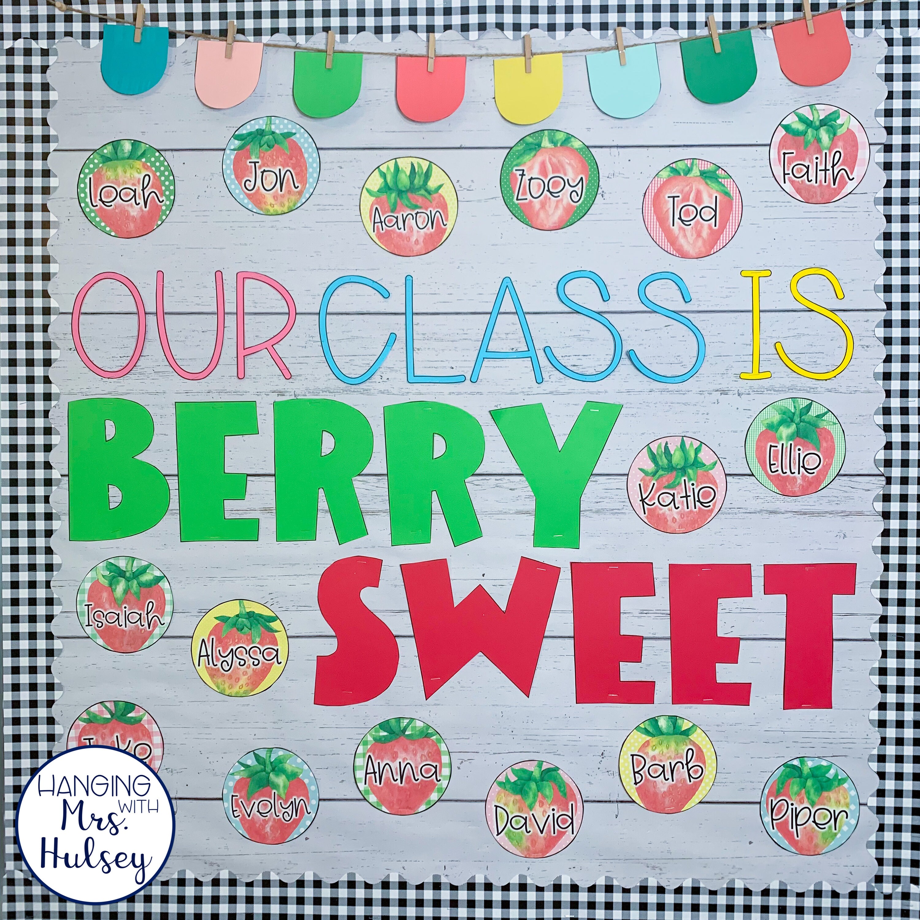 Strawberry Classroom Bulletin Board: Welcome Back Decor (digital ...