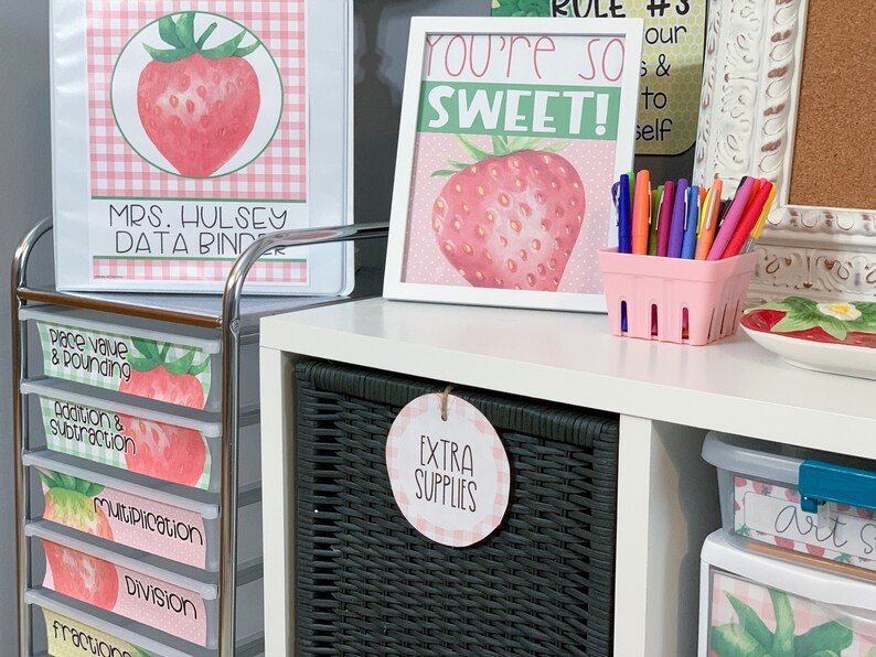 Strawberry Classroom Decor Bundle - Etsy