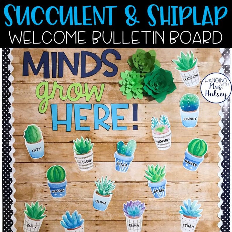 Succulent Welcome Back to School Bulletin Board - Succulent Classroom ...
