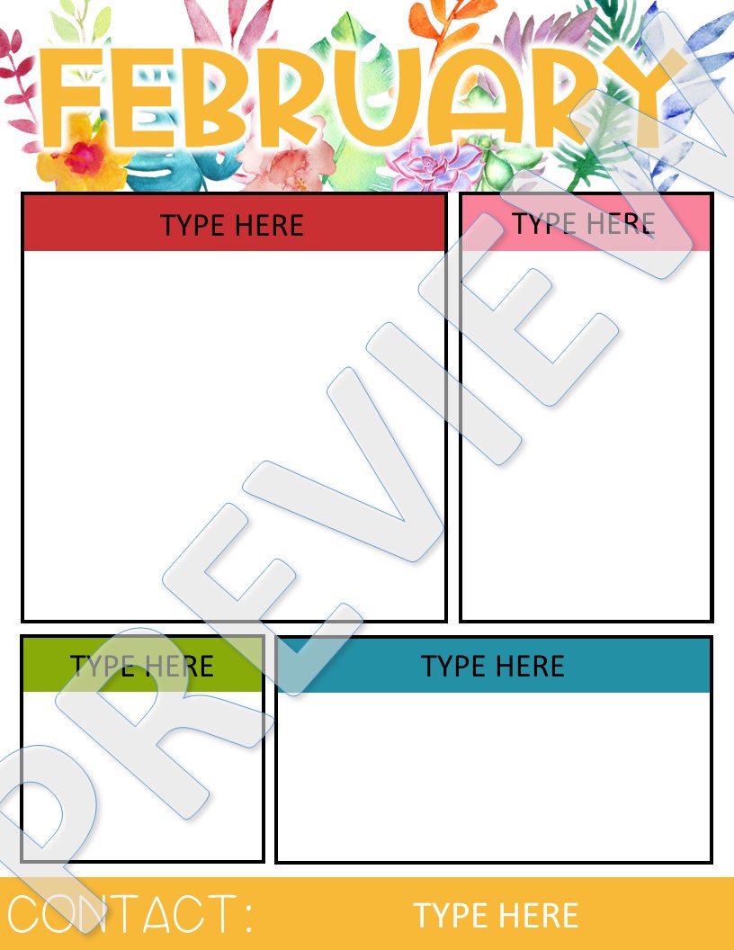 Tropical Class Newsletter Templates - Etsy