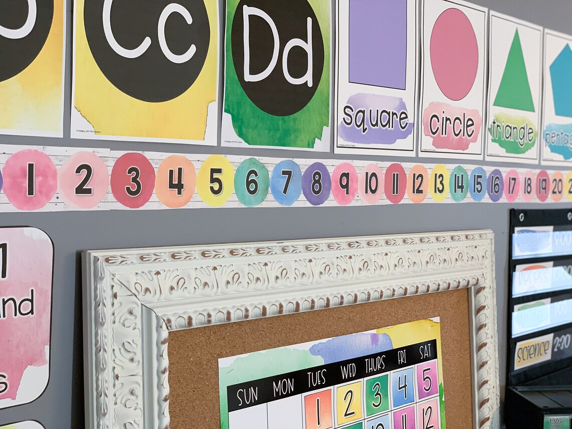Watercolor Classroom Decor Bundle - Etsy