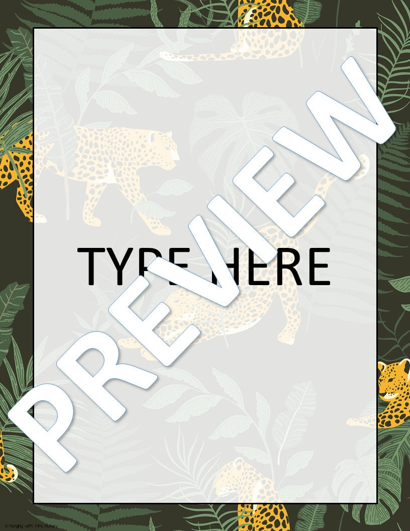 Boho Jungle Binder Covers and Spine Labels - Etsy