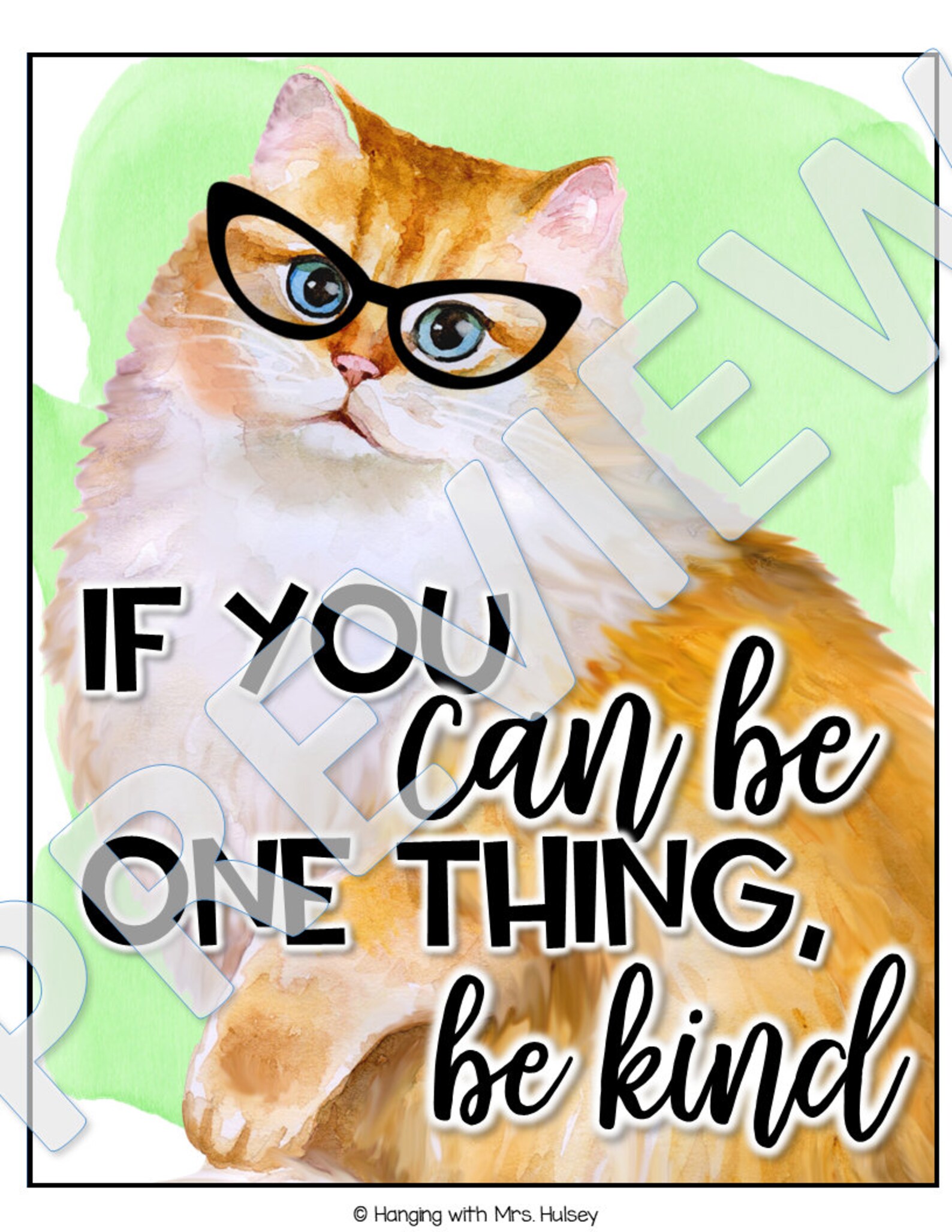 Hipster Cats Motivational Posters: Shiplap & Watercolor Classroom Decor ...