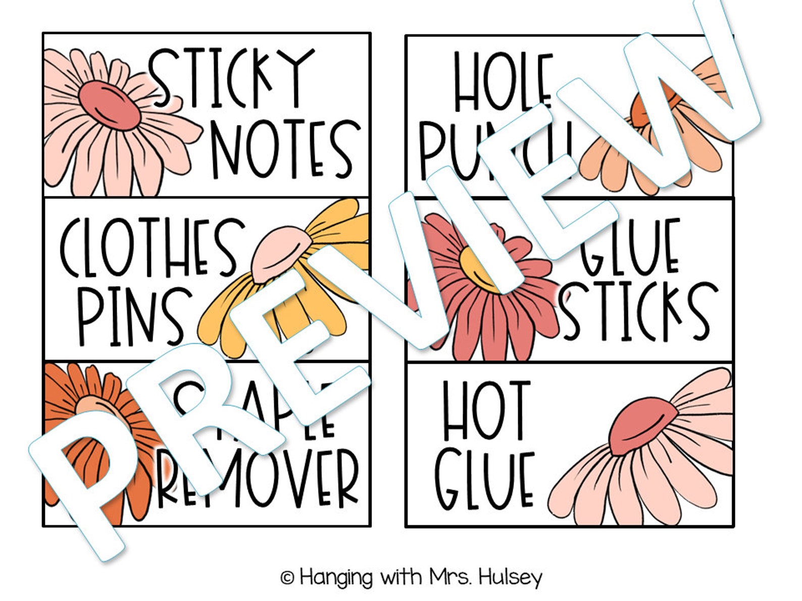 Retro Daisy Teacher Toolbox Labels: Editable Classroom Decor ...