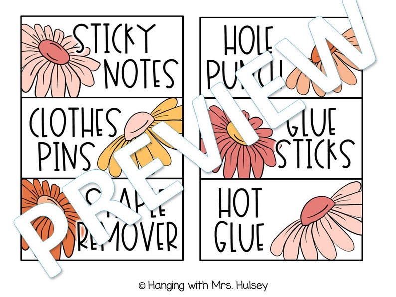 Retro Daisy Teacher Toolbox Labels: Editable Classroom Decor ...