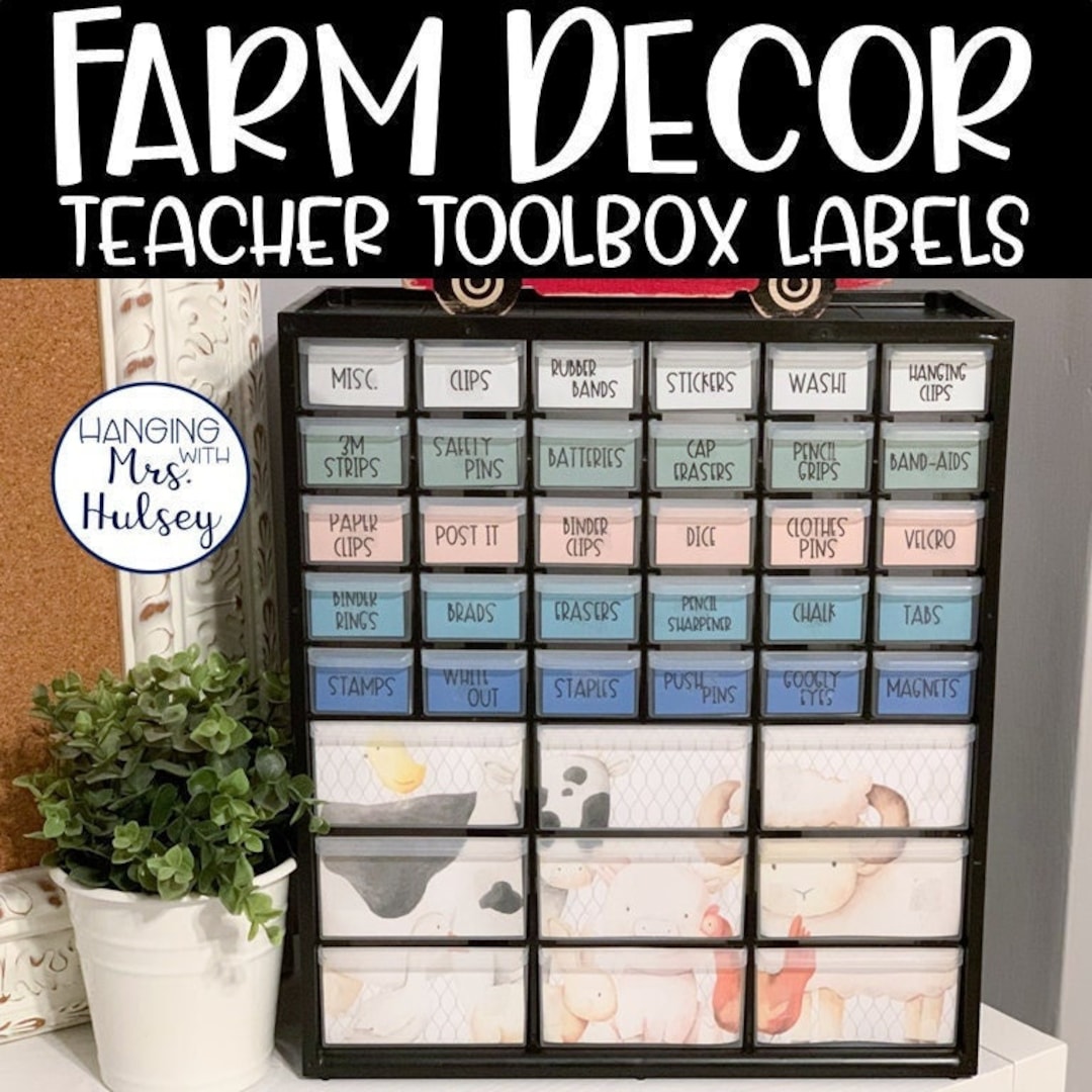 Farm Teacher Toolbox Labels - Farm Class Decor - Farm Decor - Farm ...