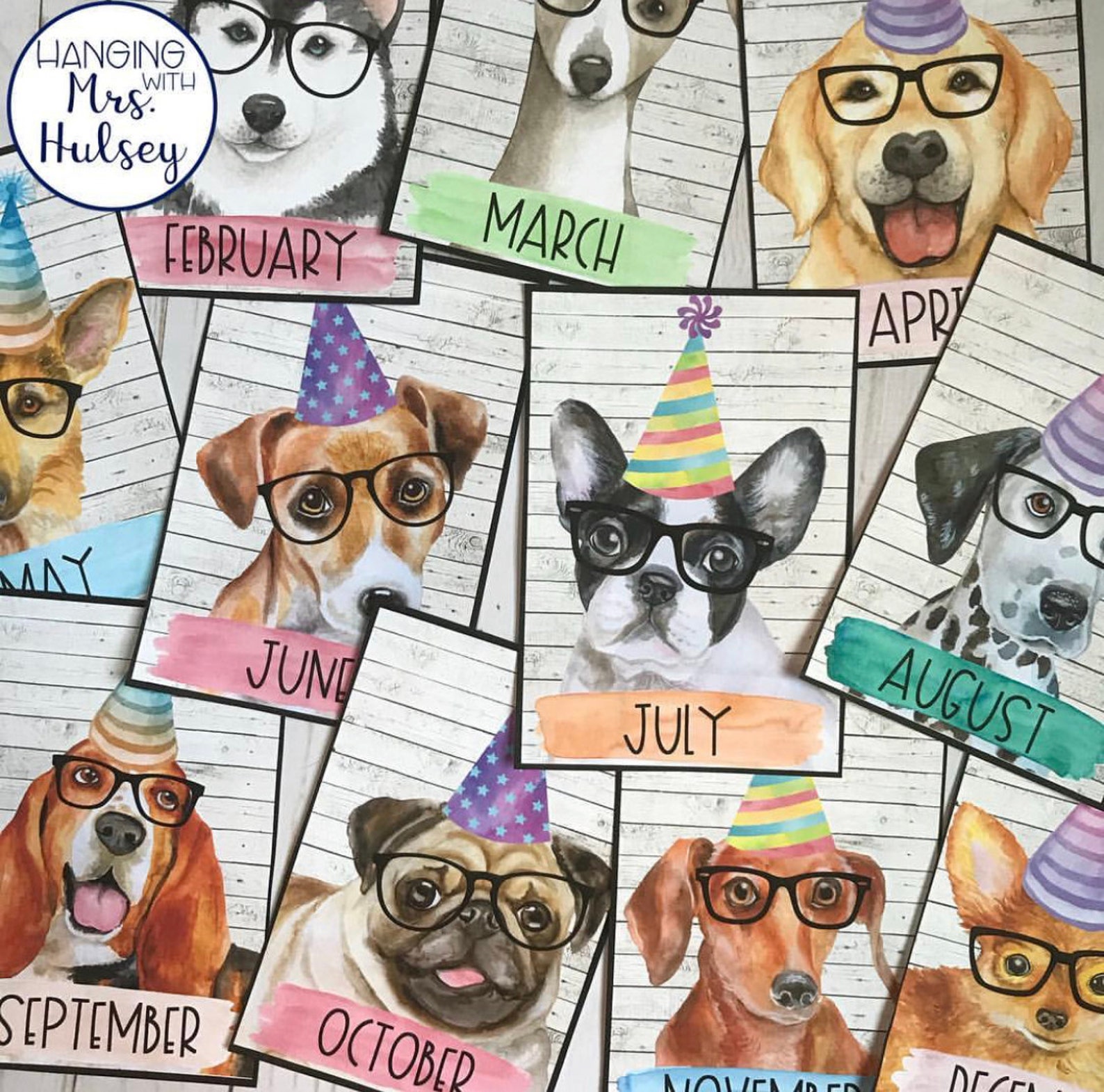 Hipster Dog Classroom Decor Bundle - Etsy