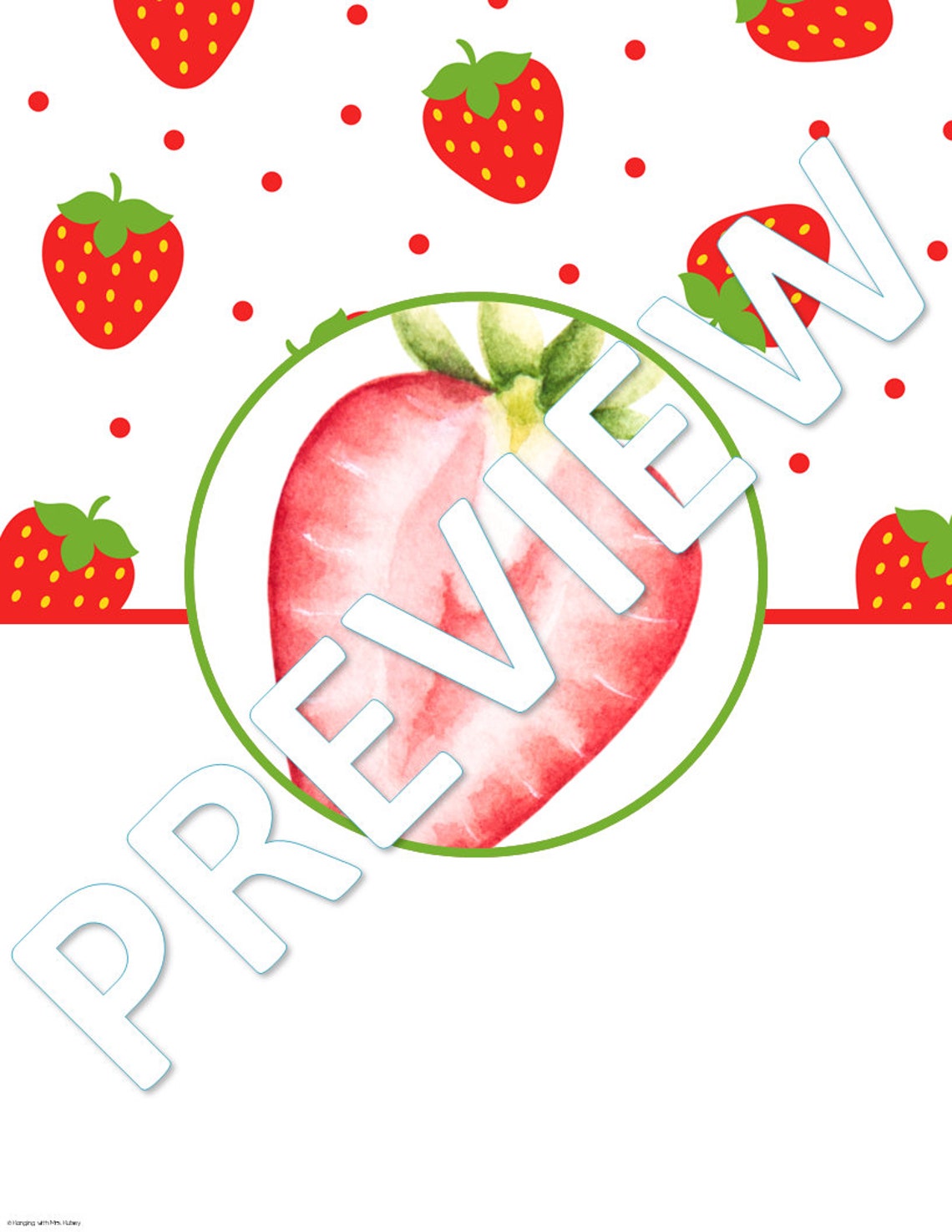 Strawberry Classroom Decor: Editable Binder Covers & Spine Labels (PPT ...