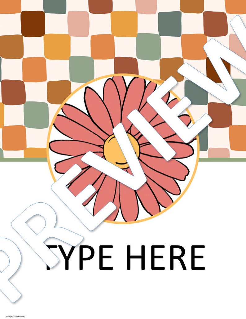 Retro Daisy Binder Covers and Spine Labels - Etsy