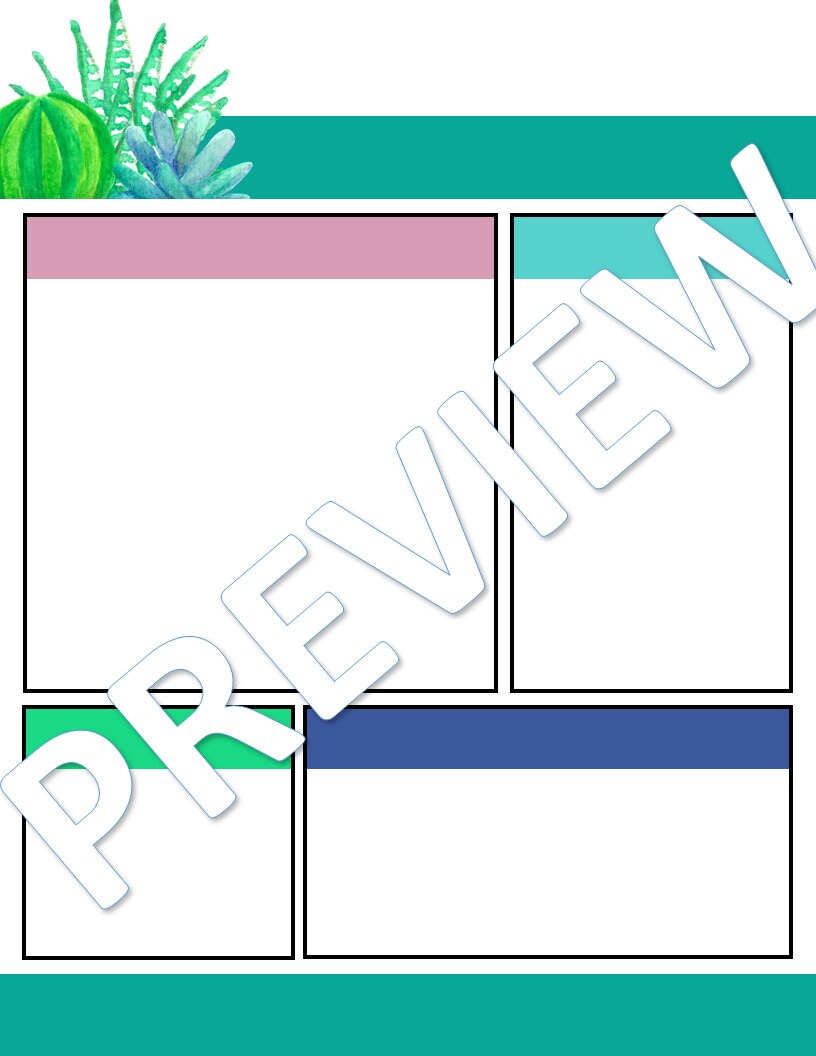Succulent Class Newsletter Templates - Etsy