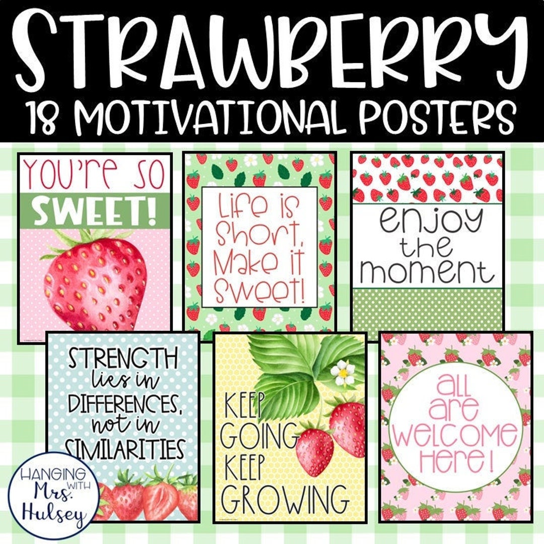 Strawberry Motivational Posters - Strawberry Classroom Decor ...