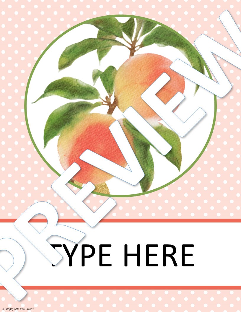 Peach Binder Covers and Spine Labels - Etsy