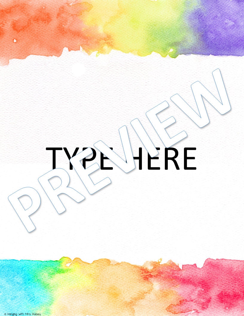 Watercolor Binder Covers and Spine Labels - Etsy