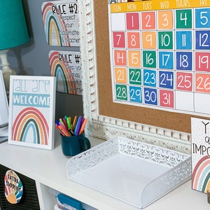 Retro Rainbow Classroom Decor Bundle - Etsy