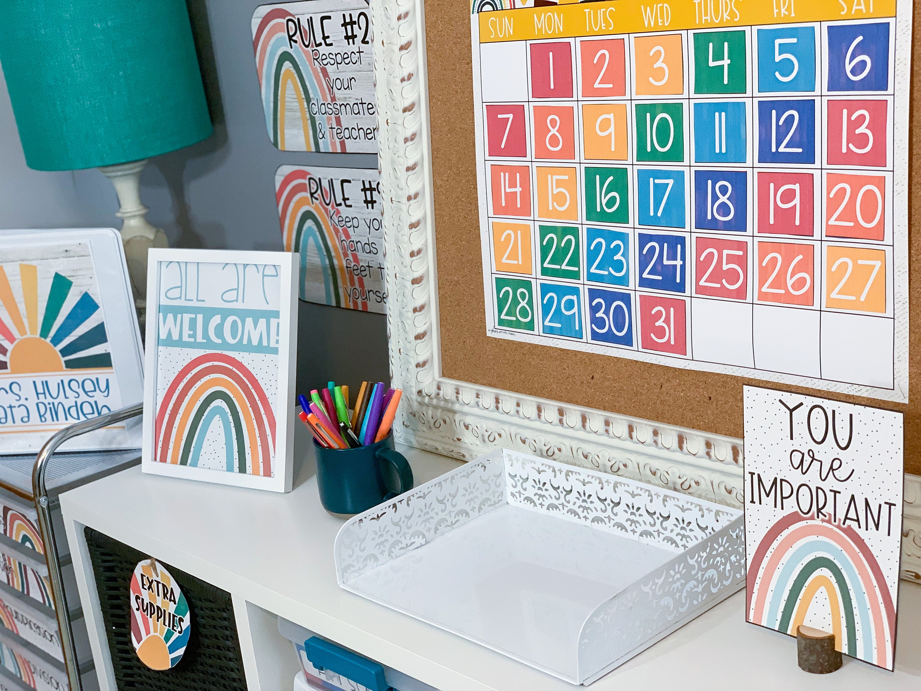 Retro Rainbow Classroom Decor Bundle - Etsy