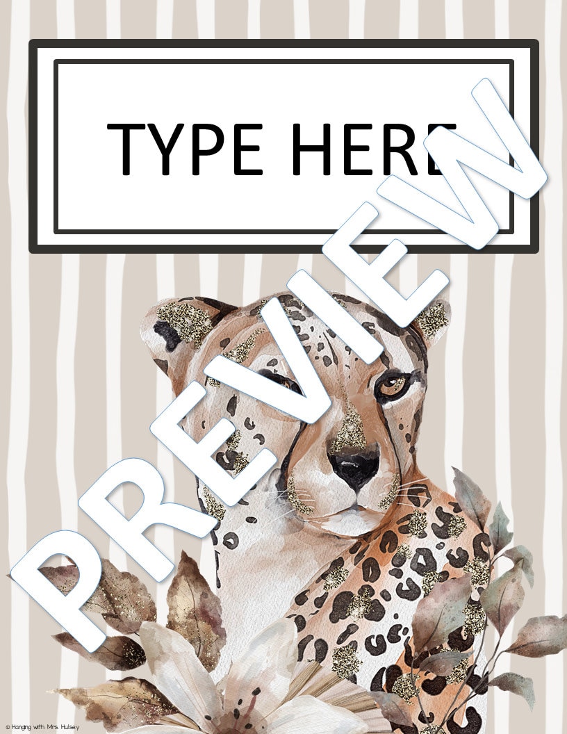 Boho Jungle Binder Covers and Spine Labels - Etsy