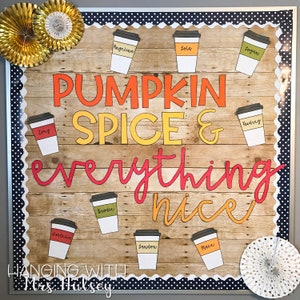 Fall Bulletin Board: Pumpkin Spice Classroom Decor - Etsy
