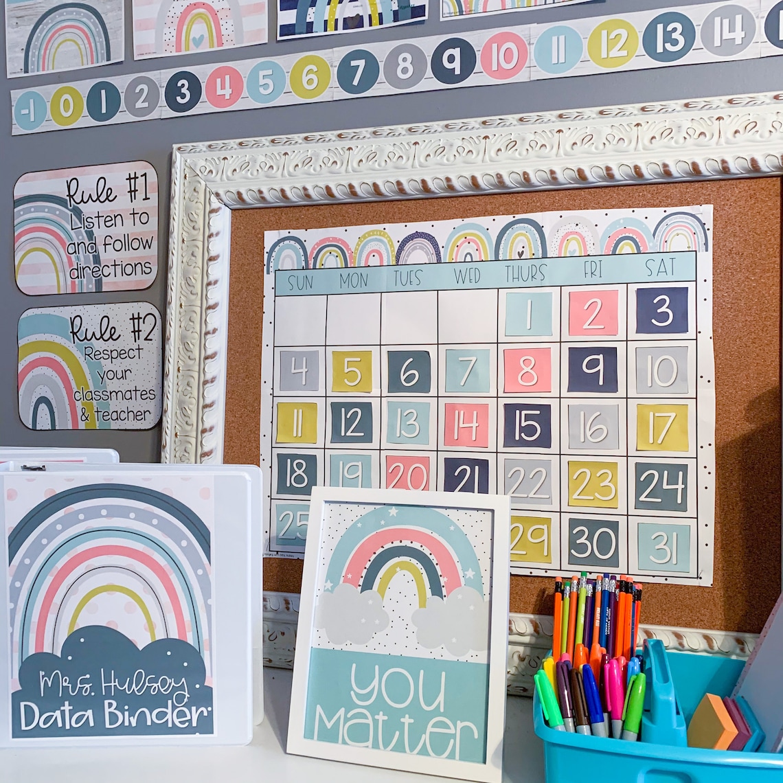 Boho Rainbow Classroom Decor Bundle - Etsy