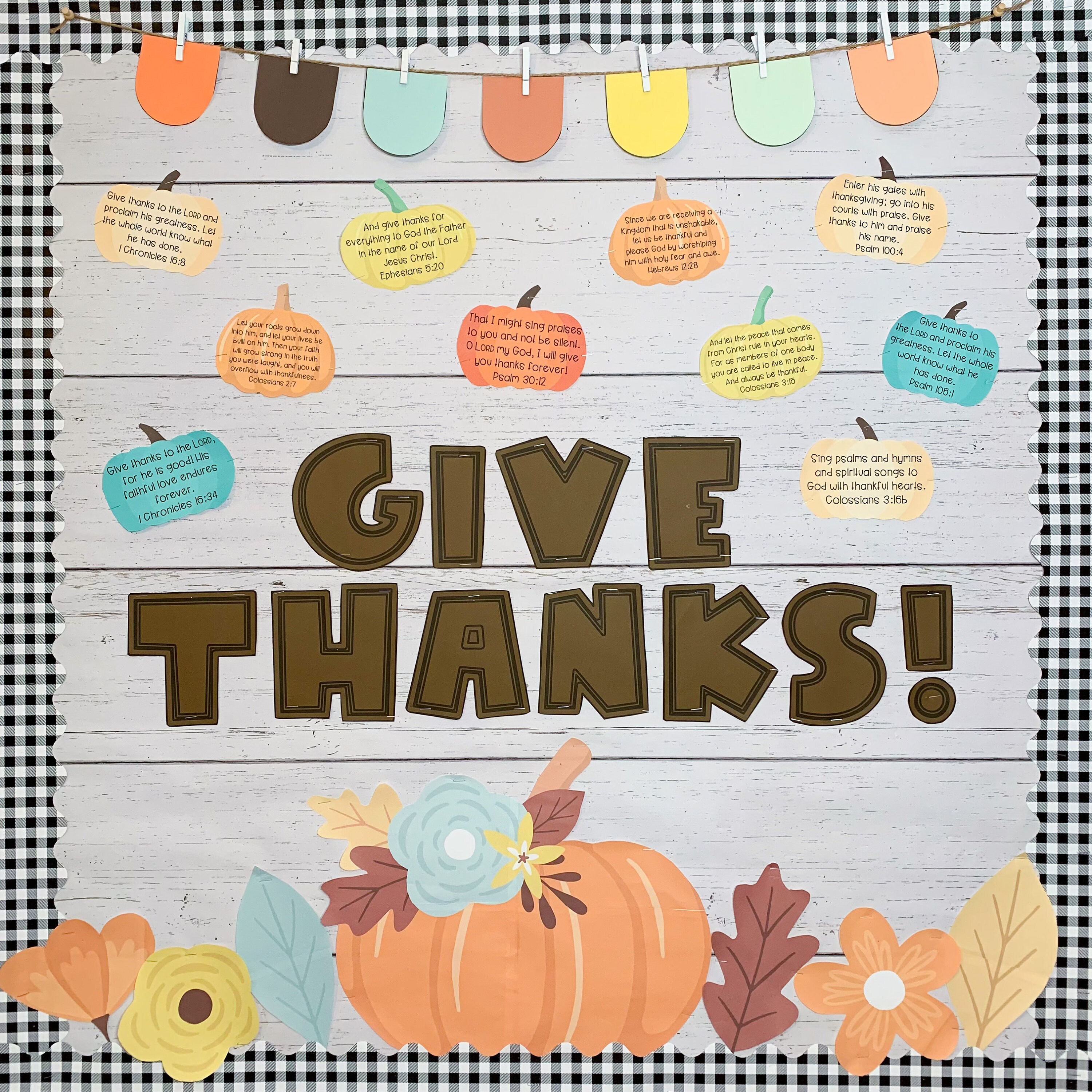 Thanksgiving Christian Bulletin Board: Bible Verse Decor - Etsy