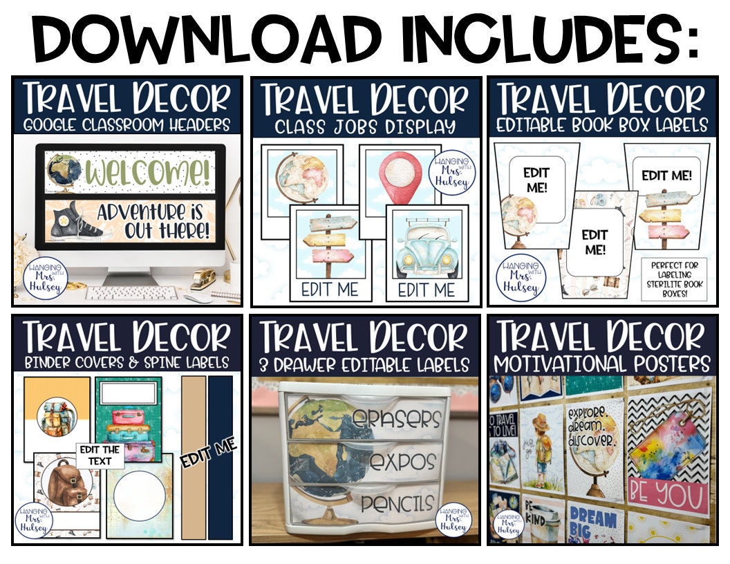 Travel Class Decor Bundle - Etsy