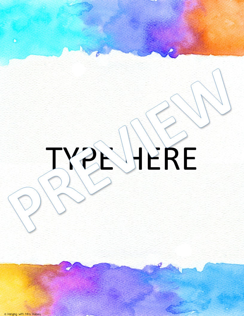 Watercolor Binder Covers and Spine Labels - Etsy