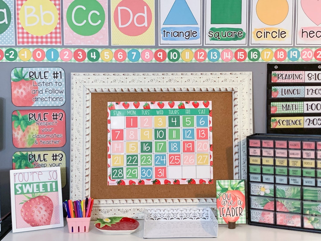 Strawberry Classroom Decor Bundle - Etsy