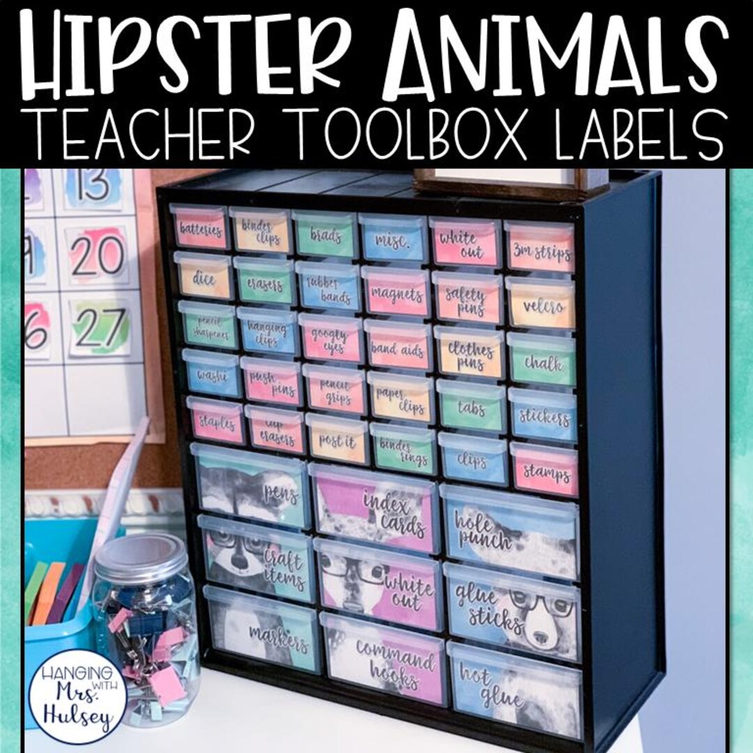 Hipster Animals Teacher Toolbox Labels: Zoo Classroom Decor - Etsy