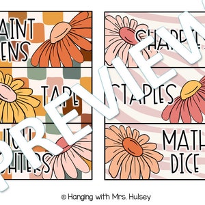 Retro Daisy Teacher Toolbox Labels: Editable Classroom Decor ...