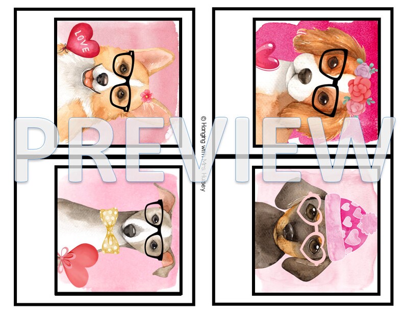 Valentine's Day Bulletin Board Hipster Dog - Etsy