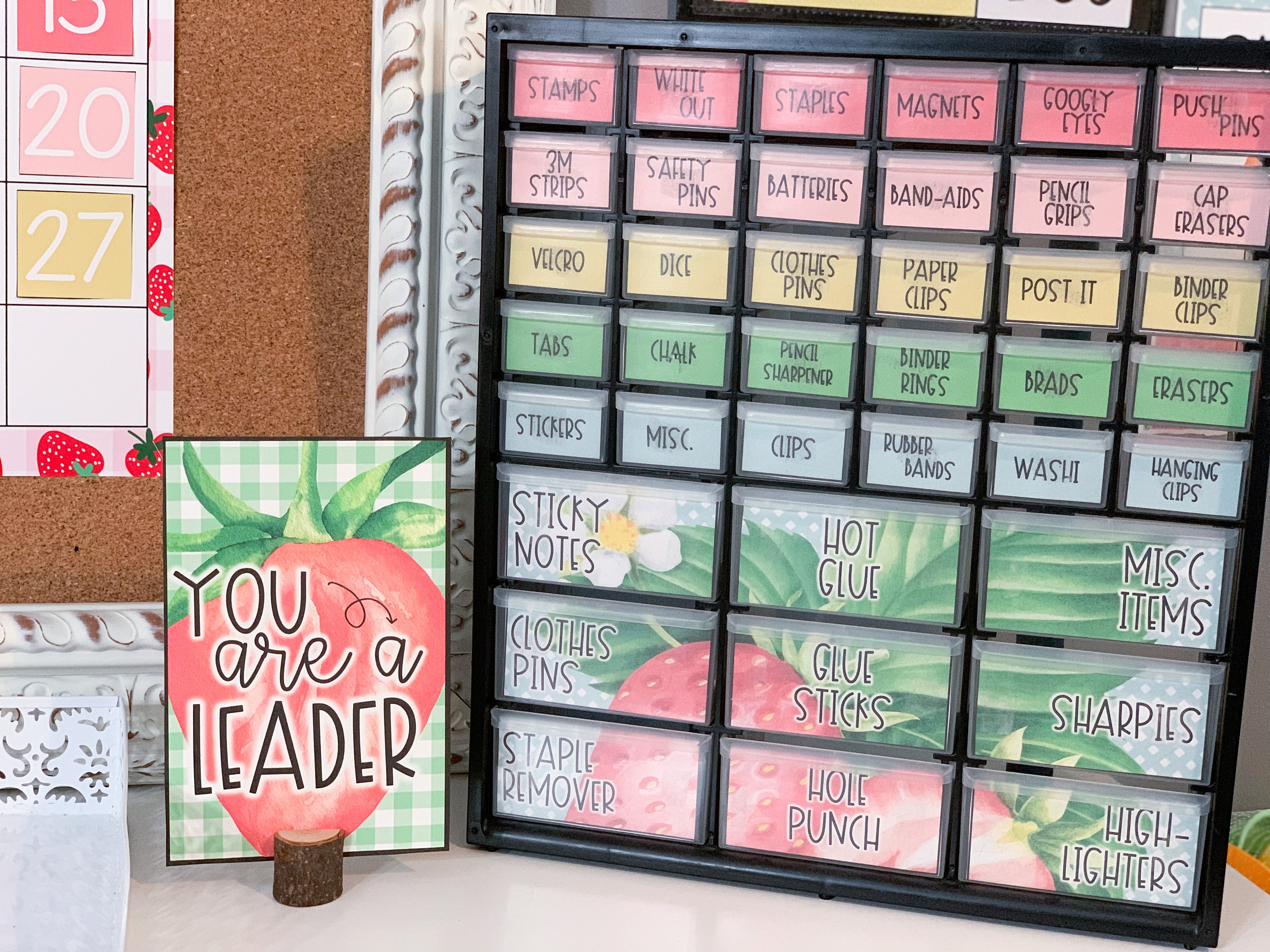 Strawberry Teacher Toolbox Labels - Etsy