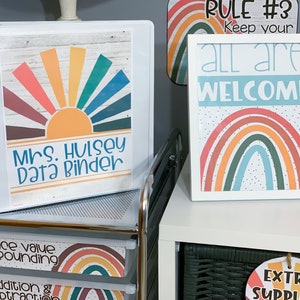 Retro Rainbow Classroom Decor Bundle - Etsy