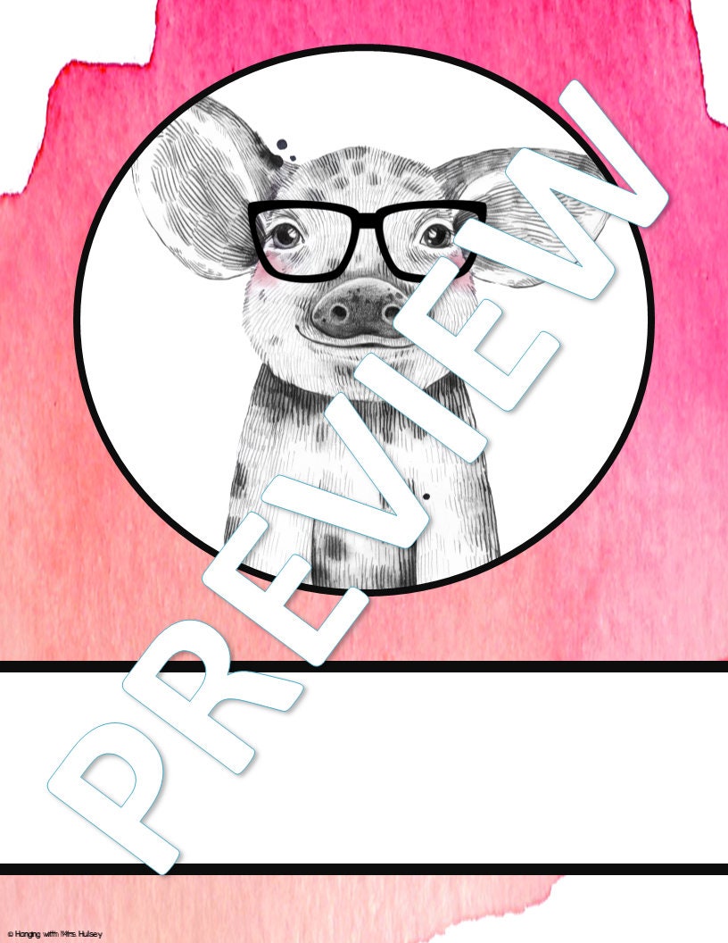 Hipster Animals Binder Covers and Spine Labels - Etsy