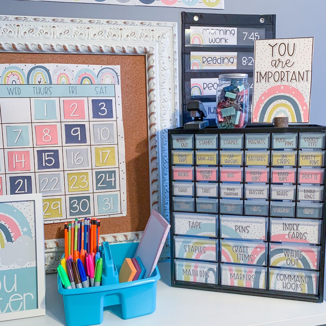 Boho Rainbow Classroom Decor Bundle - Etsy
