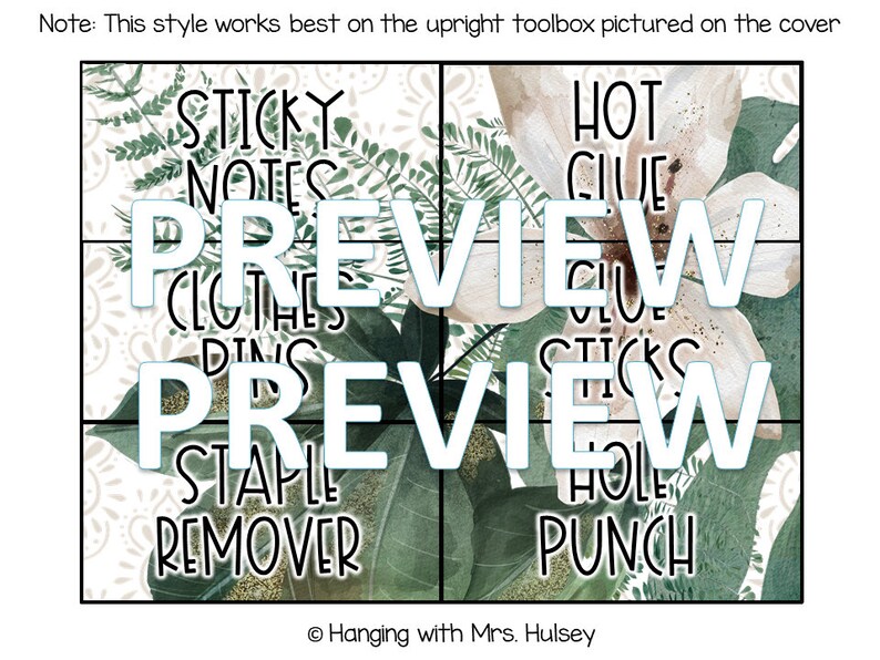 Boho Jungle Teacher Toolbox Labels - Etsy