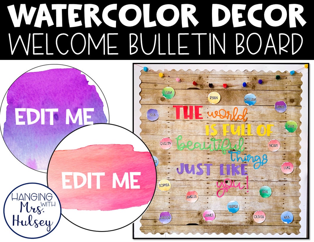 Watercolor Welcome Back to School Bulletin Board - Etsy